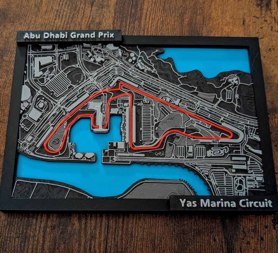 3D Printed Yas Marina Circuit Map, Abu Dhabi Race Track Model - Etsy