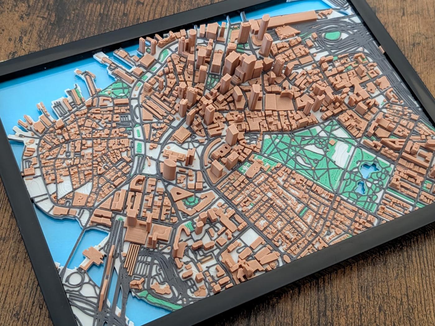 3D Printed Boston Miniature Map, Massachusetts Souvenir Gift,desk Decor ...