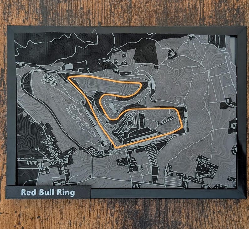 3D Printed Red Bull Ring Circuit Map, Spielberg Austria - Etsy