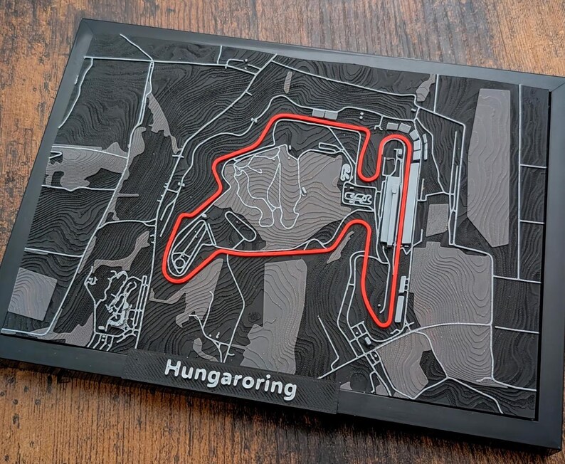 3D Printed Hungaroring Race Track Map, Budapest, Housewarming Gift - Etsy