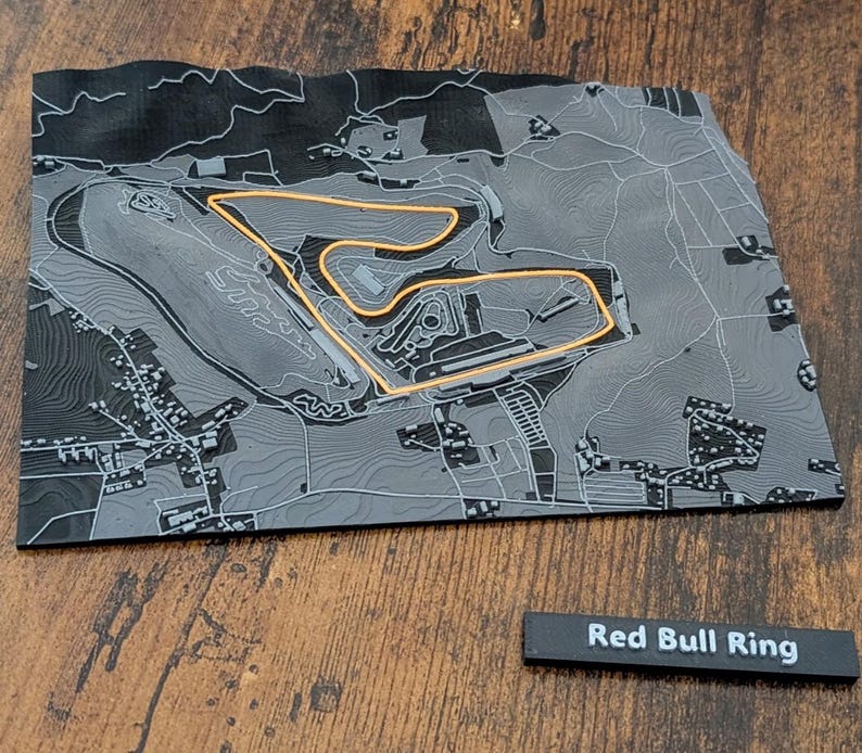 3D Printed Red Bull Ring Circuit Map, Spielberg Austria - Etsy