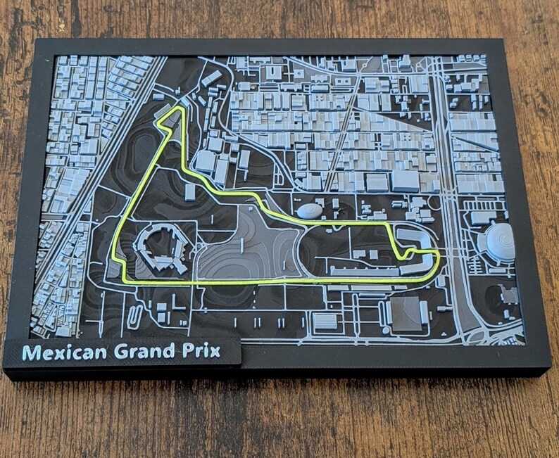 3D Printed Rodriguez Brothers Race Track Map, Mexico City Grand Prix - Etsy