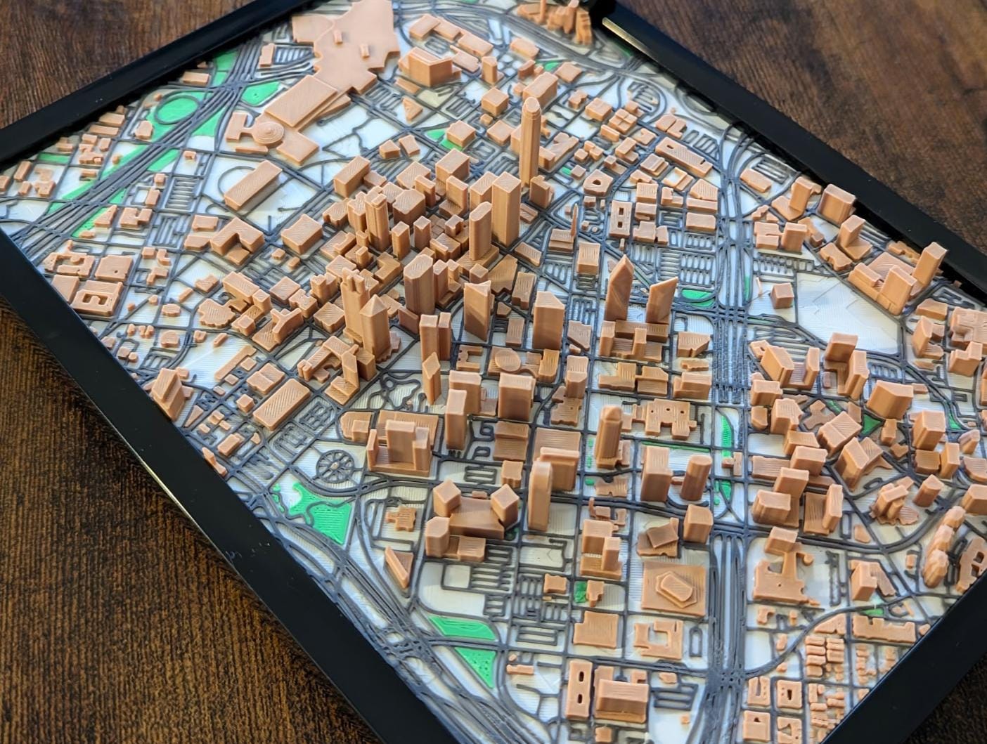3D Printed Dallas Texas City Map, Topographic Terrain Model - Etsy
