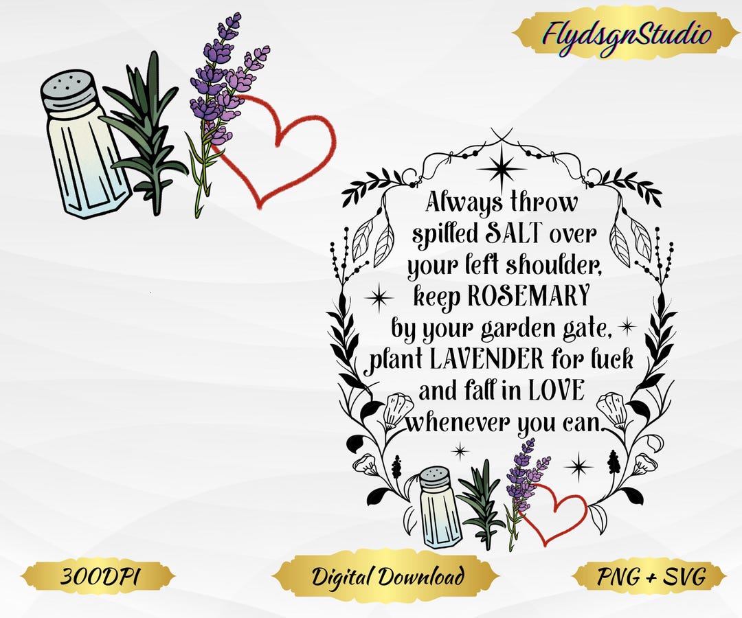 Practical Magic PNG: Salt, Rosemary, Lavender, Witch Vibes (digital ...