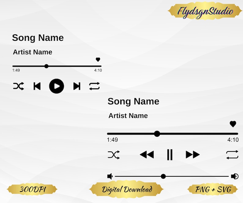 Personalized Music Player SVG: Custom Song & Artist (digital Download ...
