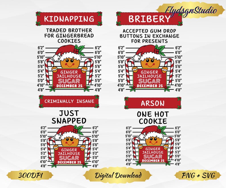 Personalized Gingerbread Inmate Christmas PNG: Matching Group Design ...