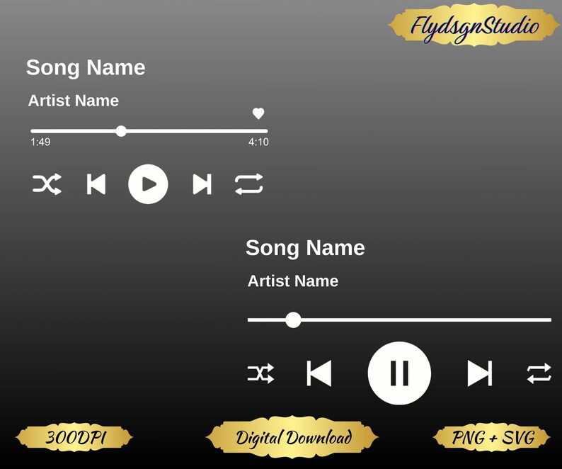 Personalized Music Player SVG: Custom Song & Artist (digital Download ...