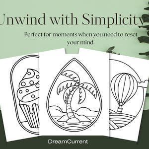 Minimalist Line Art Coloring Book | 30+ Simple Designs (PDF Format) - Etsy