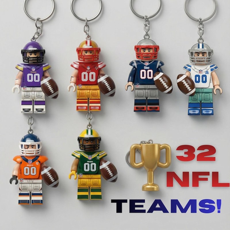 Nfl Sports Team Keychain - Etsy UK