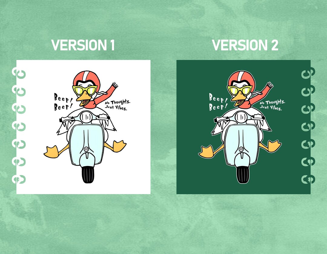 Funny Duck Scooter Art, Silly Duck Meme, Beep Beep No Thoughts PNG ...