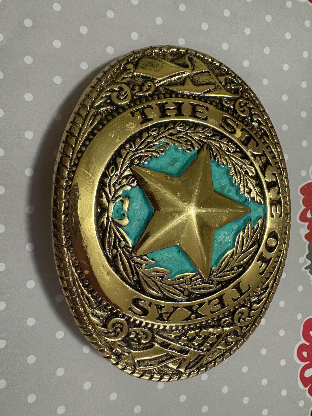 Oval Gold Tone State of Texas Belt Buckle - Etsy