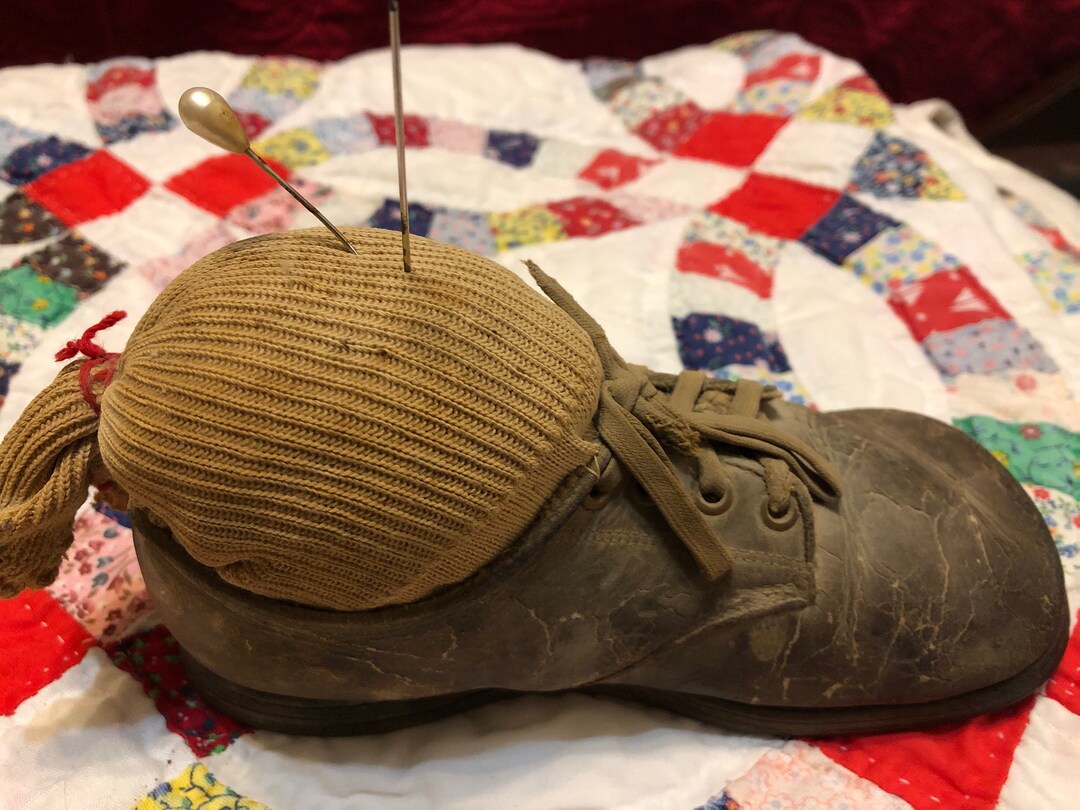 Vintage Repurposed Baby Shoe and Sock Pincushion - Etsy