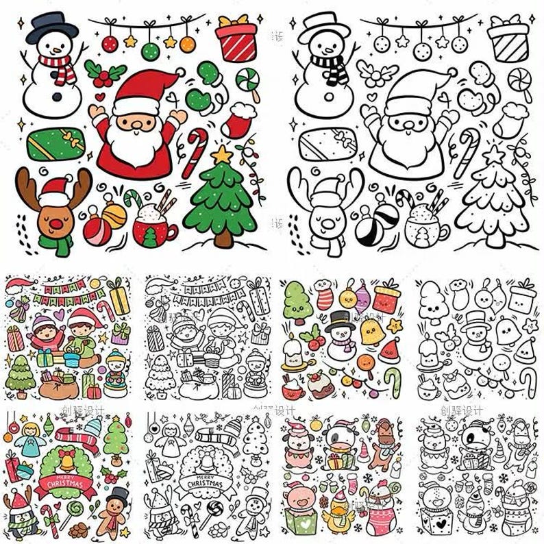 Kids Printable Christmas Coloring Page Digital Download - Etsy
