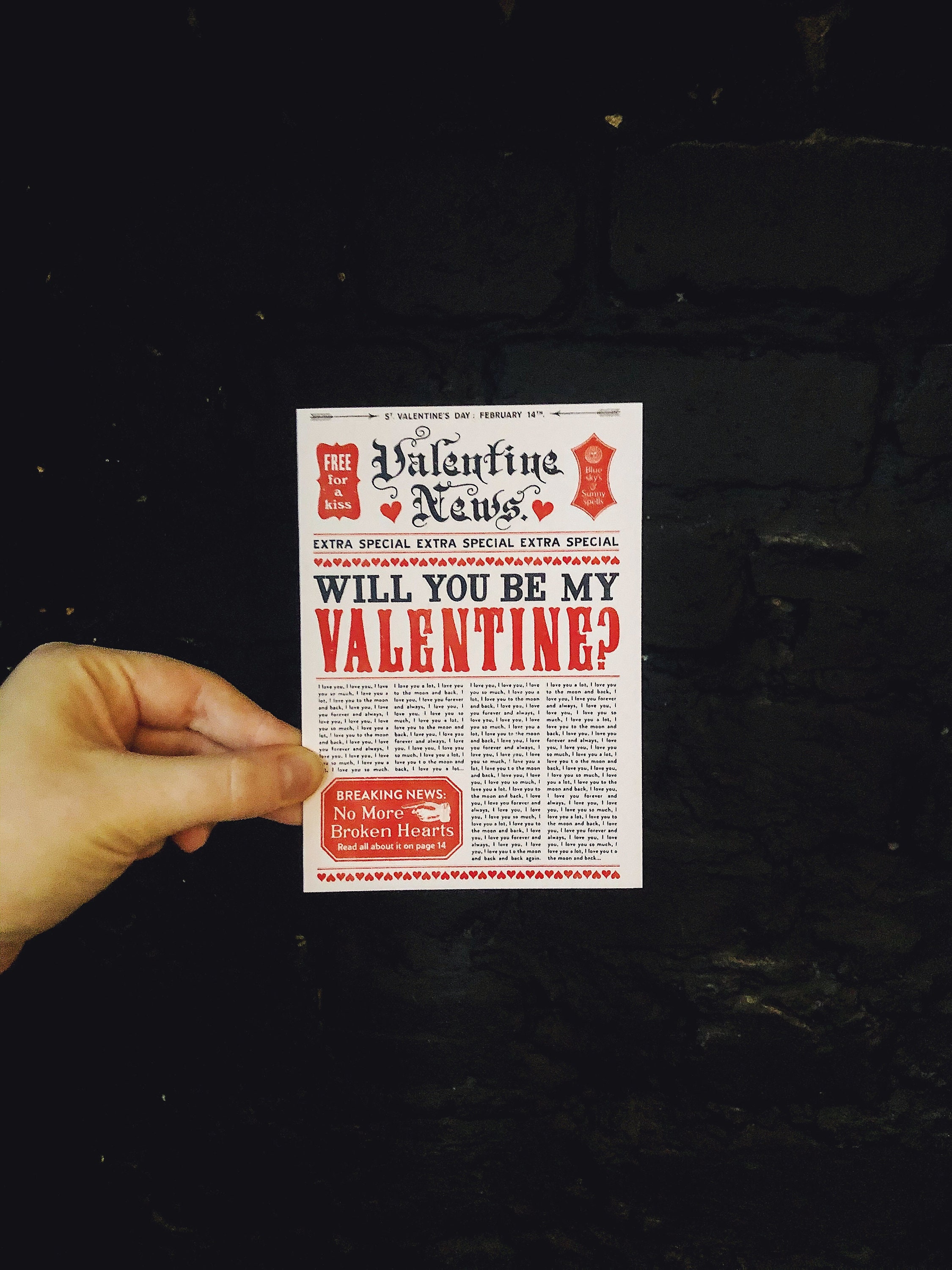 Valentine Newspaper Charity Greeting Card - Etsy
