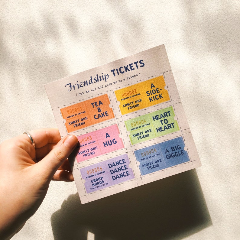 Friendship Ticket – Charity Greeting Card - Etsy