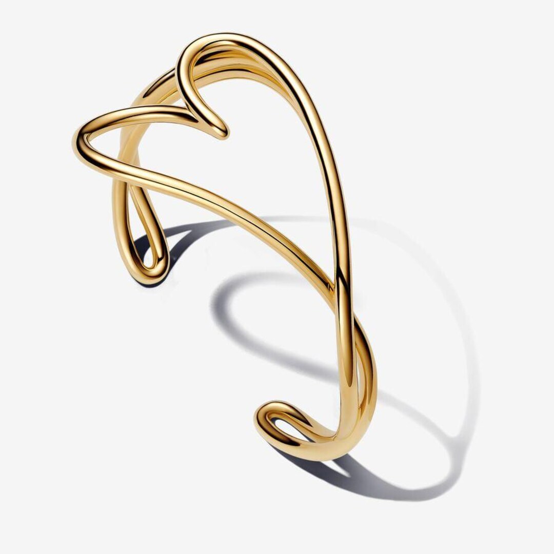 Pandora Organically Shaped Heart Bangle Ale - Etsy