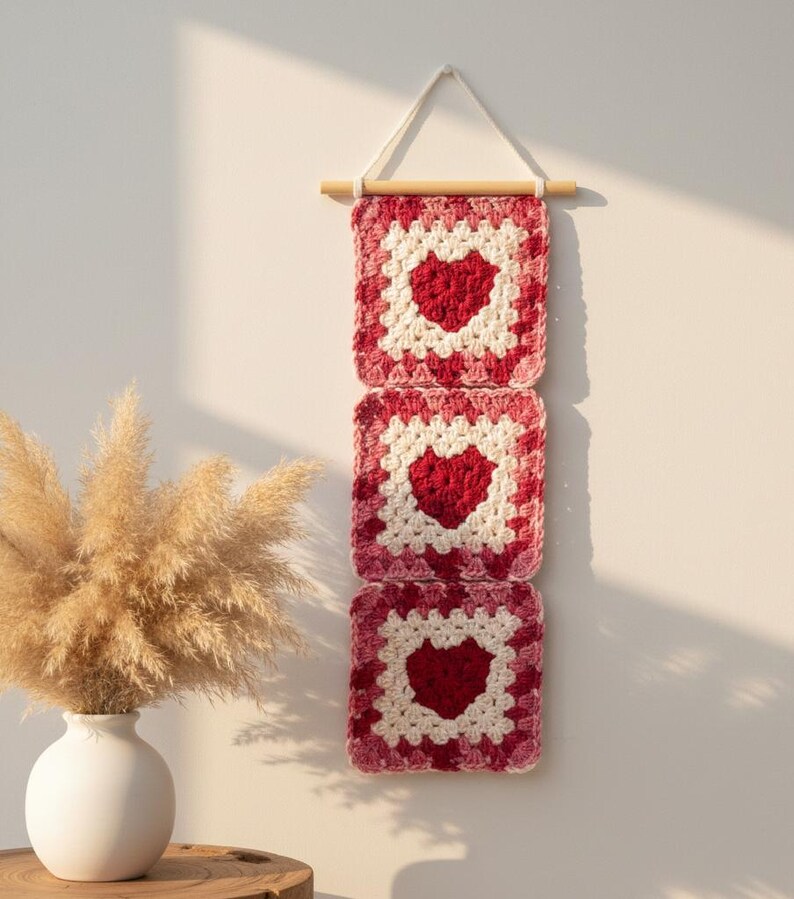 Heart Granny Square Crochet Pattern | Valentine's DIY Motif (PDF ...