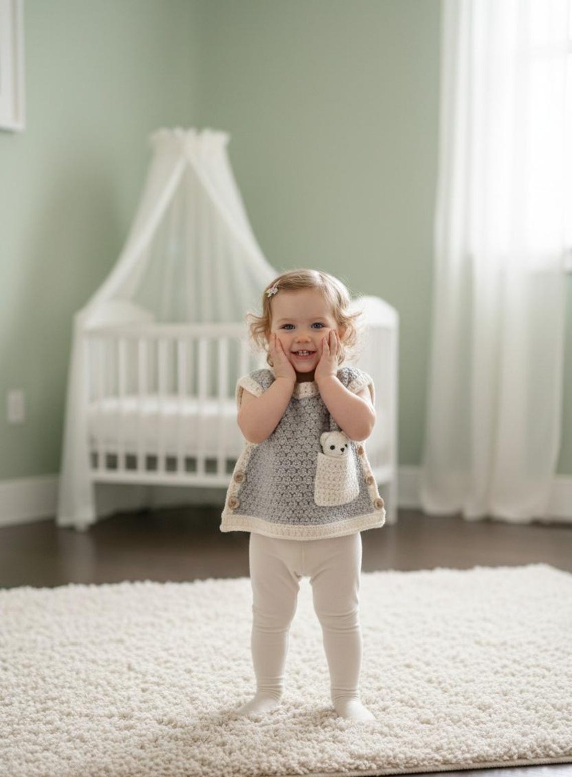 Crochet Baby Vest Pattern | Teddy Pocket Sweater (PDF Pattern) - Etsy