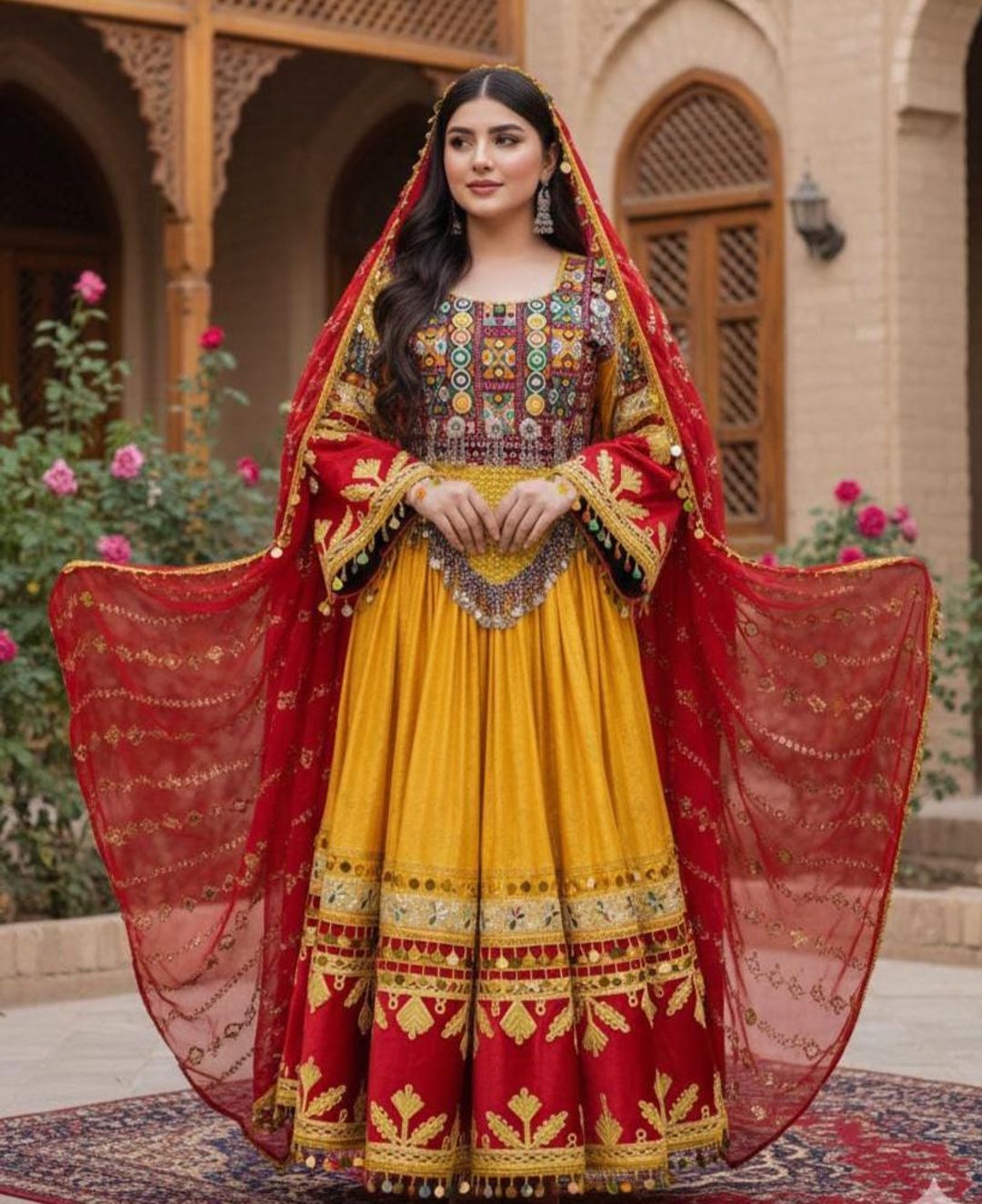 Afghan Kuchi Dress | Traditional Embroidered Afghani Dress | Perahan ...