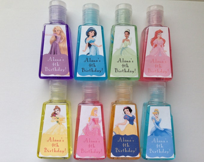 Disney Princess Themed Hand Sanitizers LABELS ONLY Princess Party Favor ...