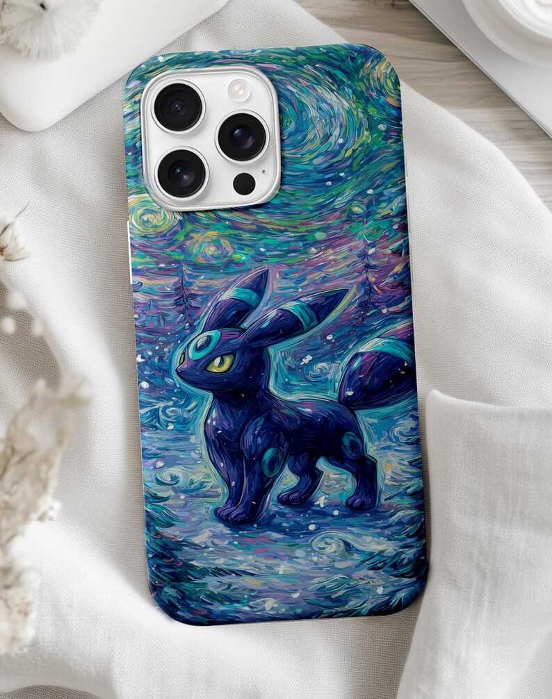 Pokemon Umbreon Phone Case, Eevee Evolution Anime iPhone Case, Starry ...