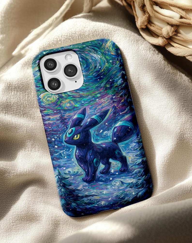 Pokemon Umbreon Phone Case, Eevee Evolution Anime iPhone Case, Starry ...