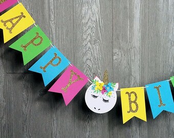 Happy Birthday Banner Primary Colors Birthday Party | Etsy