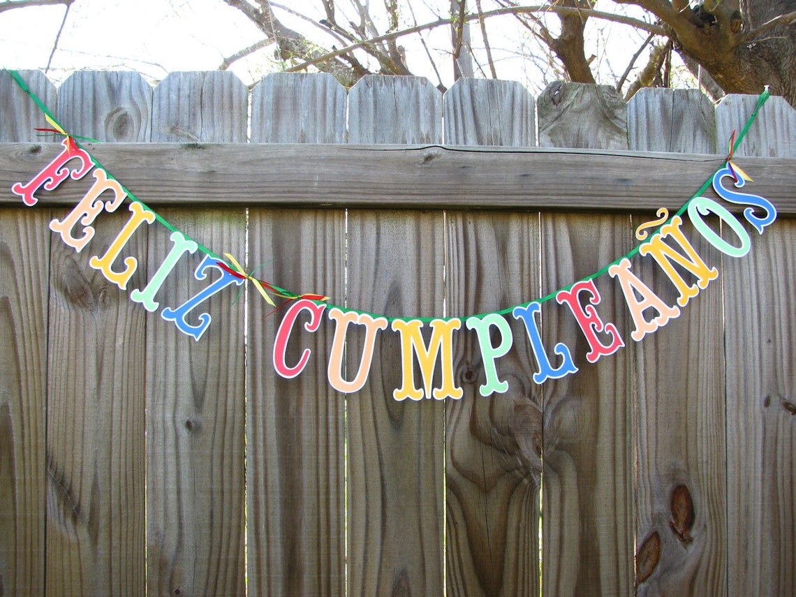 Birthday Banner FELIZ CUMPLEAÑOS Happy Birthday in Spanish - Etsy