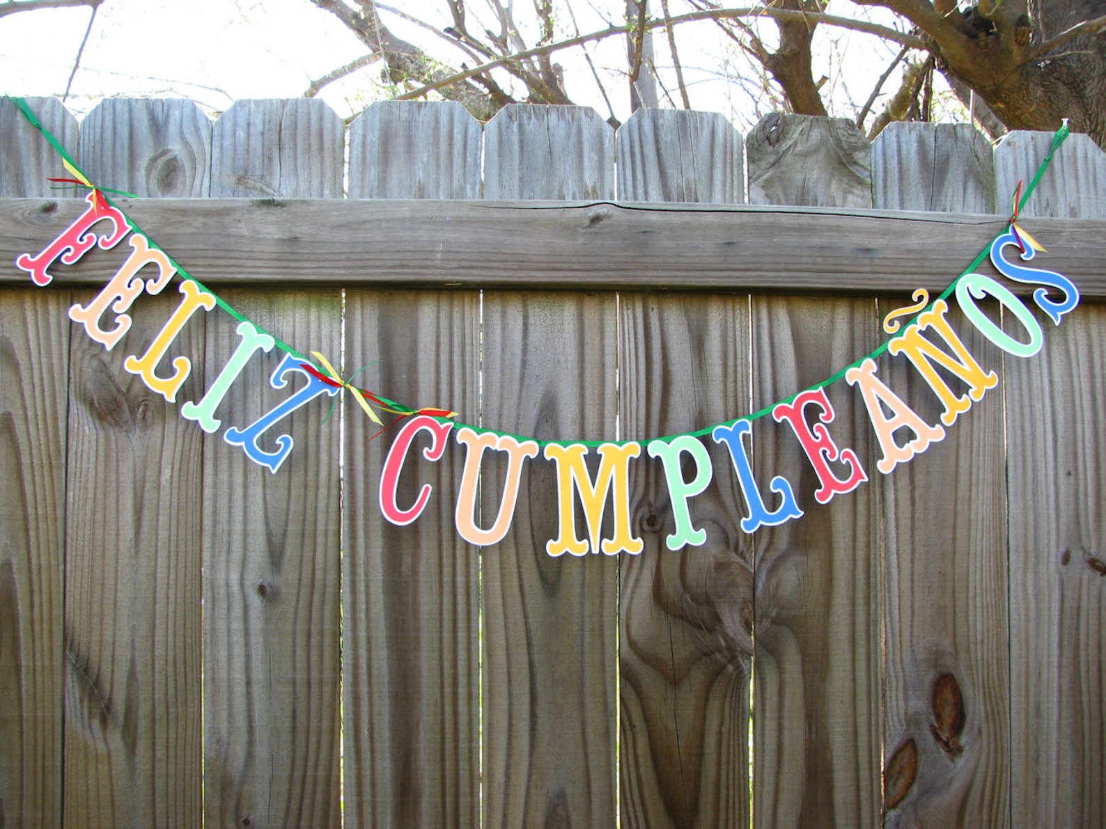 Birthday Banner FELIZ CUMPLEAÑOS Happy Birthday in Spanish - Etsy