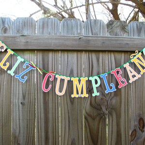 Birthday Banner FELIZ CUMPLEAÑOS Happy Birthday in Spanish - Etsy