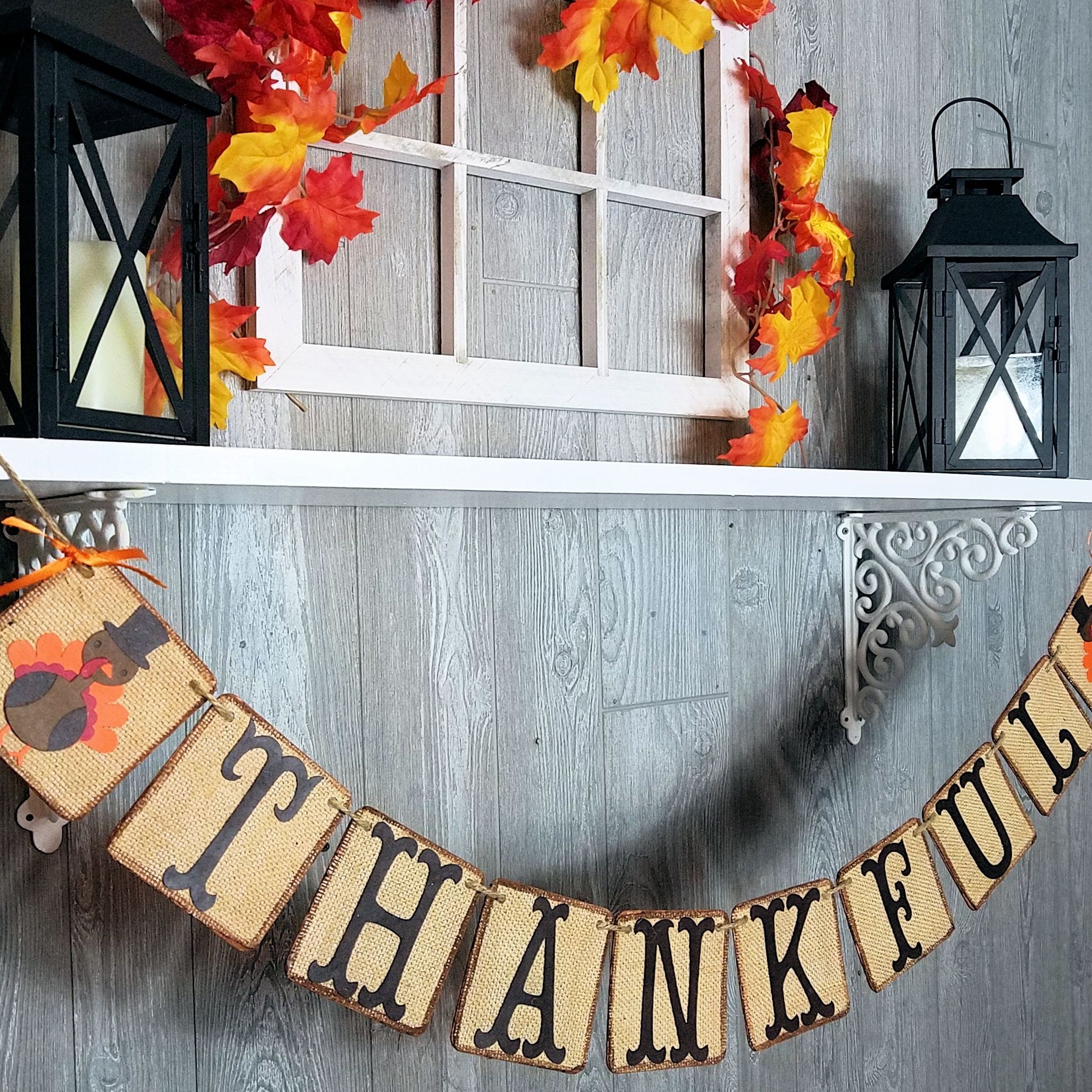 Give Thanks Burlap Banner