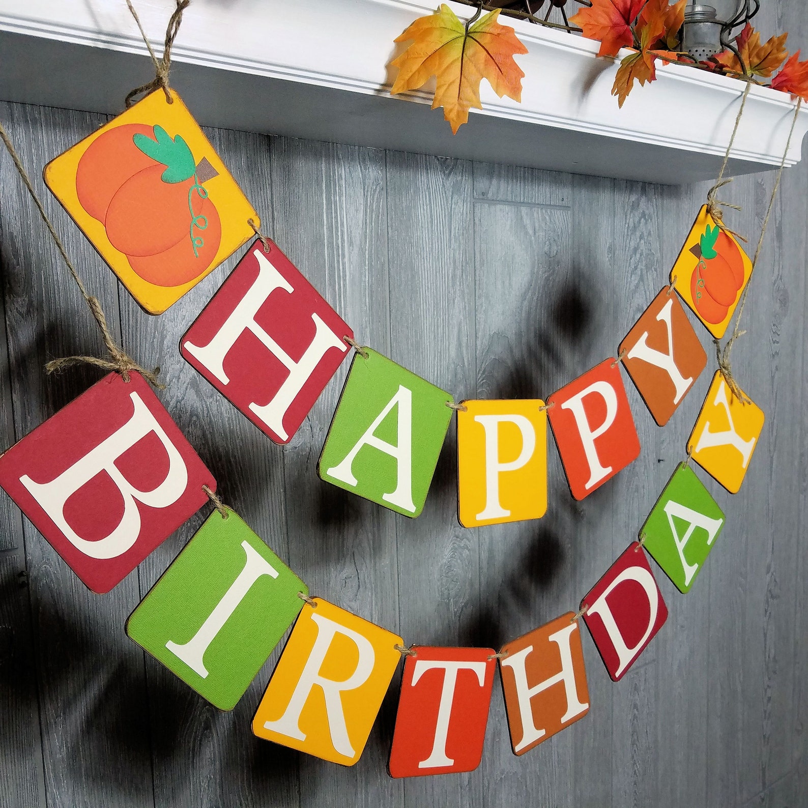 Fall Happy Birthday Banner Birthday With Pumpkins Autumn - Etsy