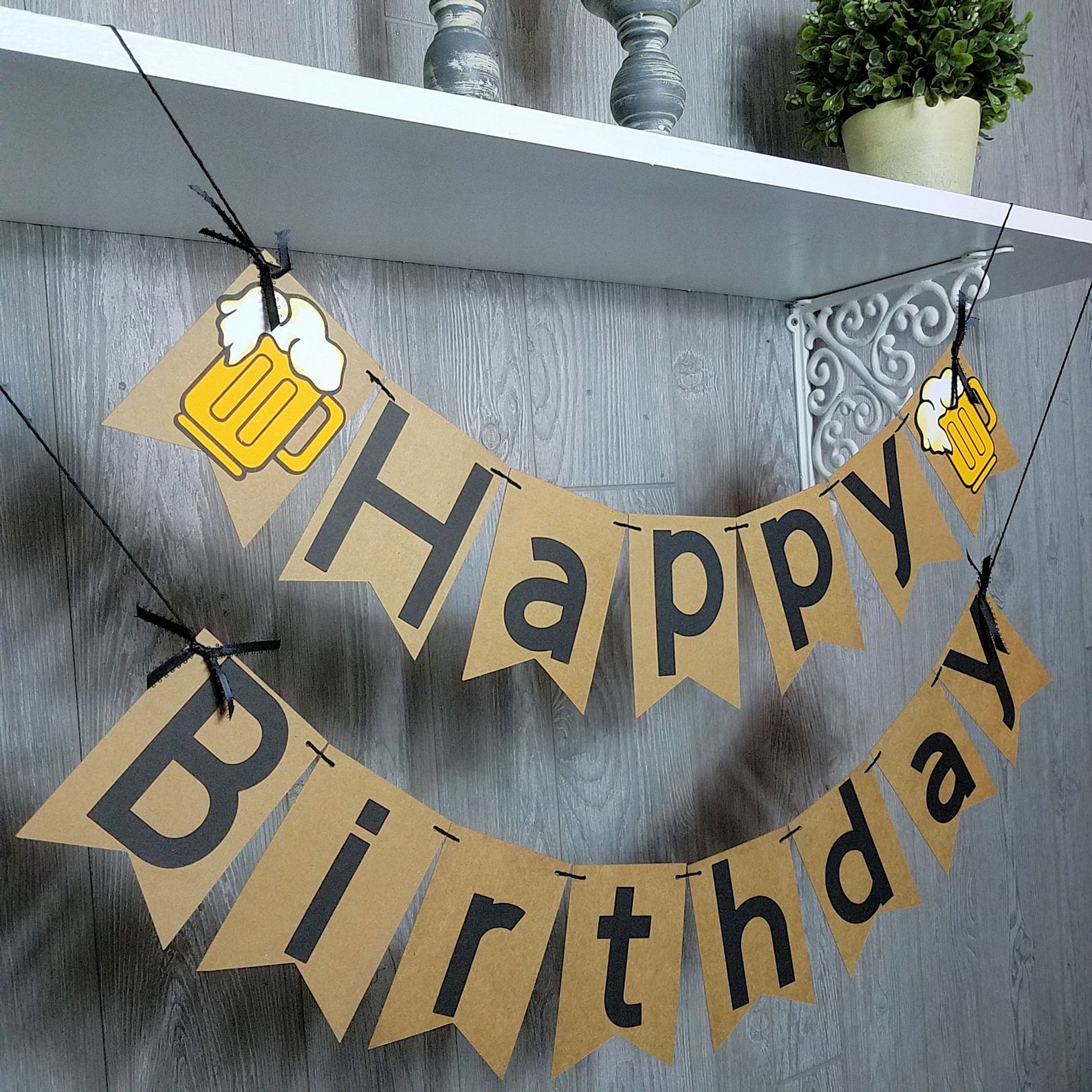 Happy Birthday Beer Banner Beer Banner Keg Party Decor 30th - Etsy