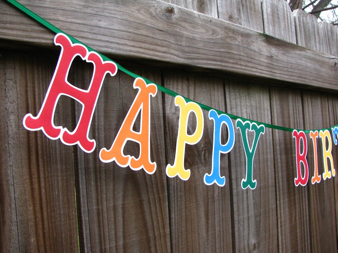 Happy Birthday Banner Large Letters Birthday Banner - Etsy