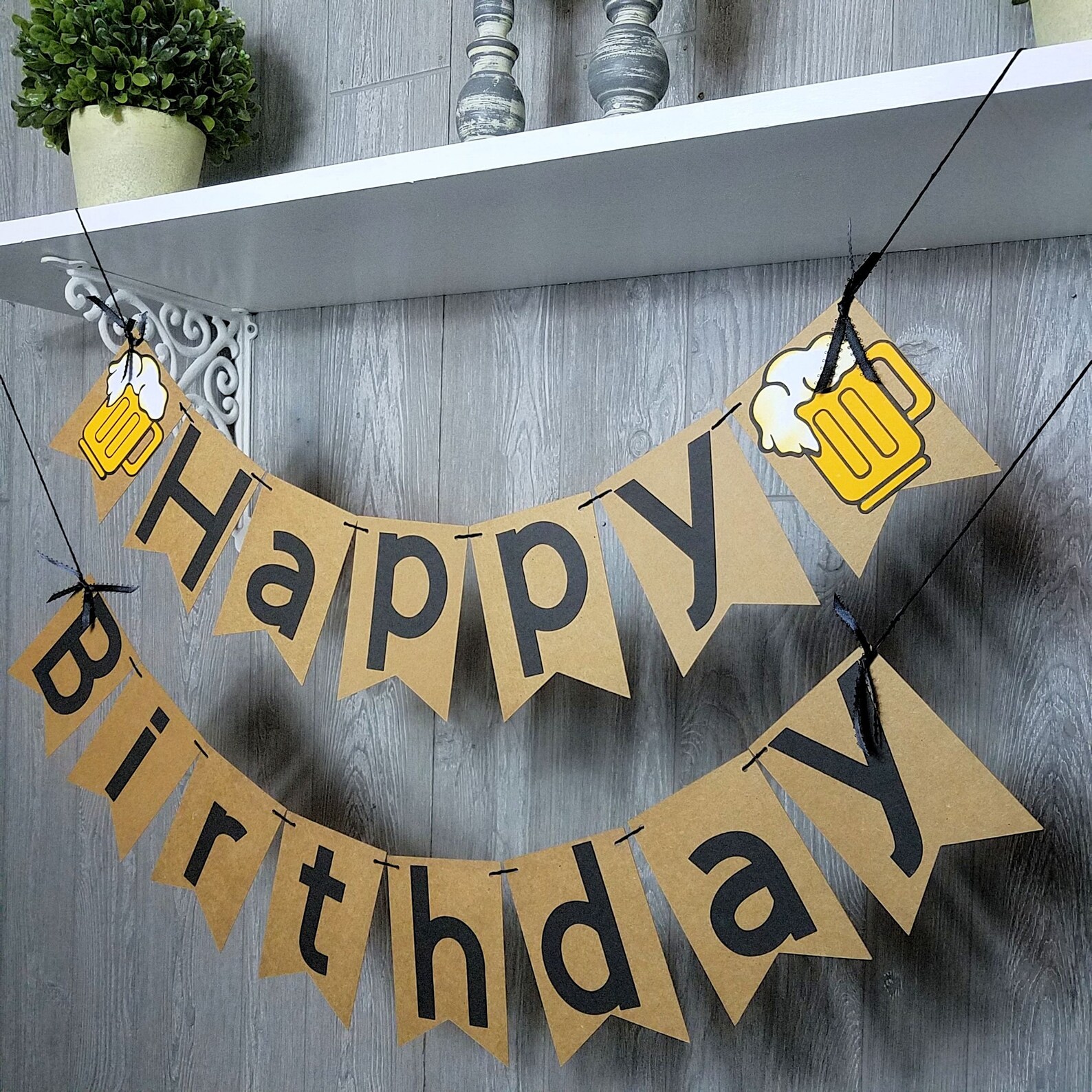 Happy Birthday Beer Banner Beer Banner Keg Party Decor 30th - Etsy