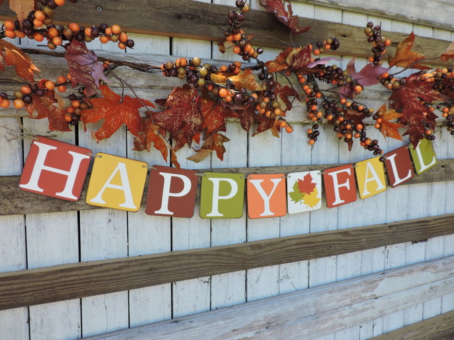 As Seen in HGTV Magazine Happy Fall Banner Happy Fall Sign - Etsy