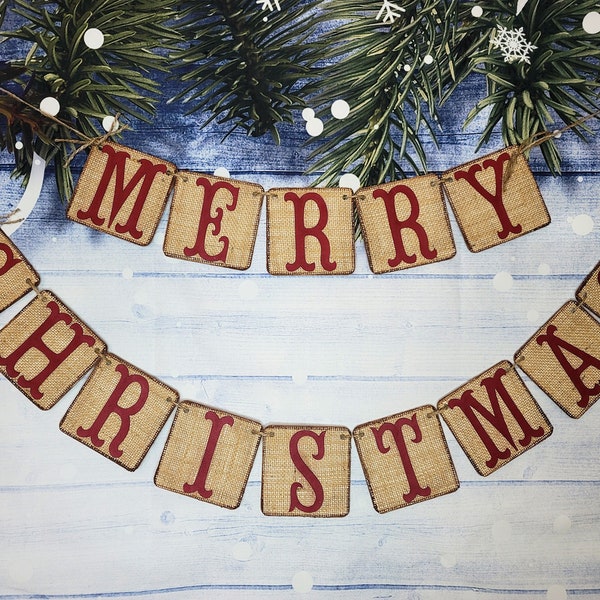 Merry Christmas Banner - Etsy