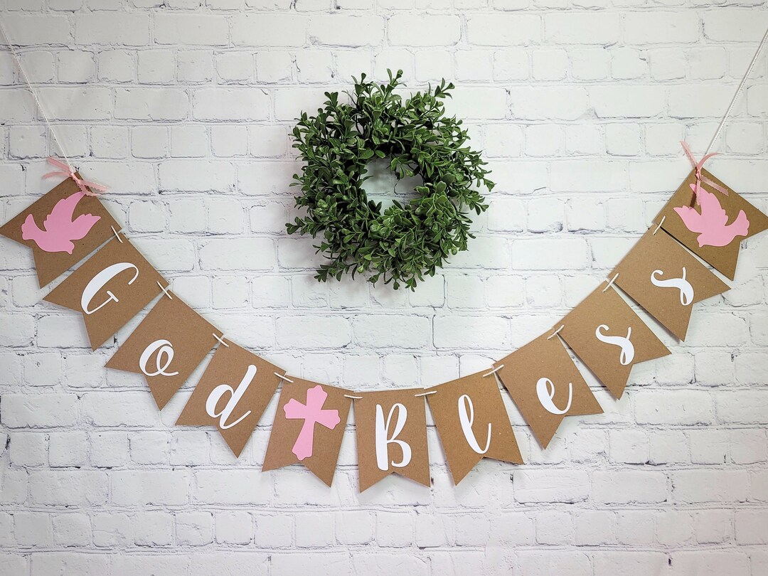 Girl Baptism Banner, First Communion, Christening, Baby Dedication, God ...