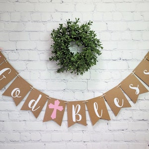 Girl Baptism Banner, First Communion, Christening, Baby Dedication, God ...