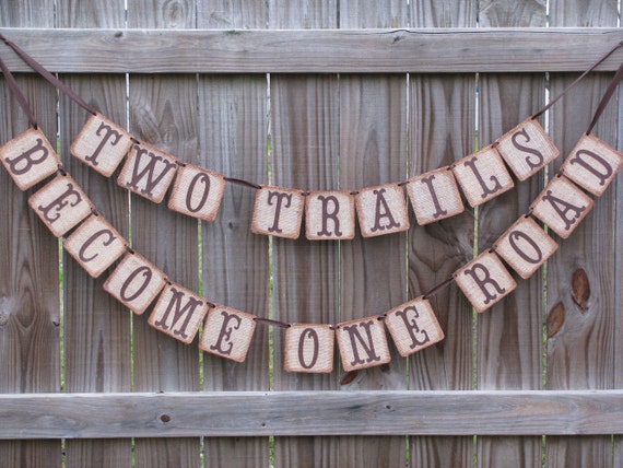 Wedding Banner, Burlap Wedding Banner, Engagement Party Decor, Two ...