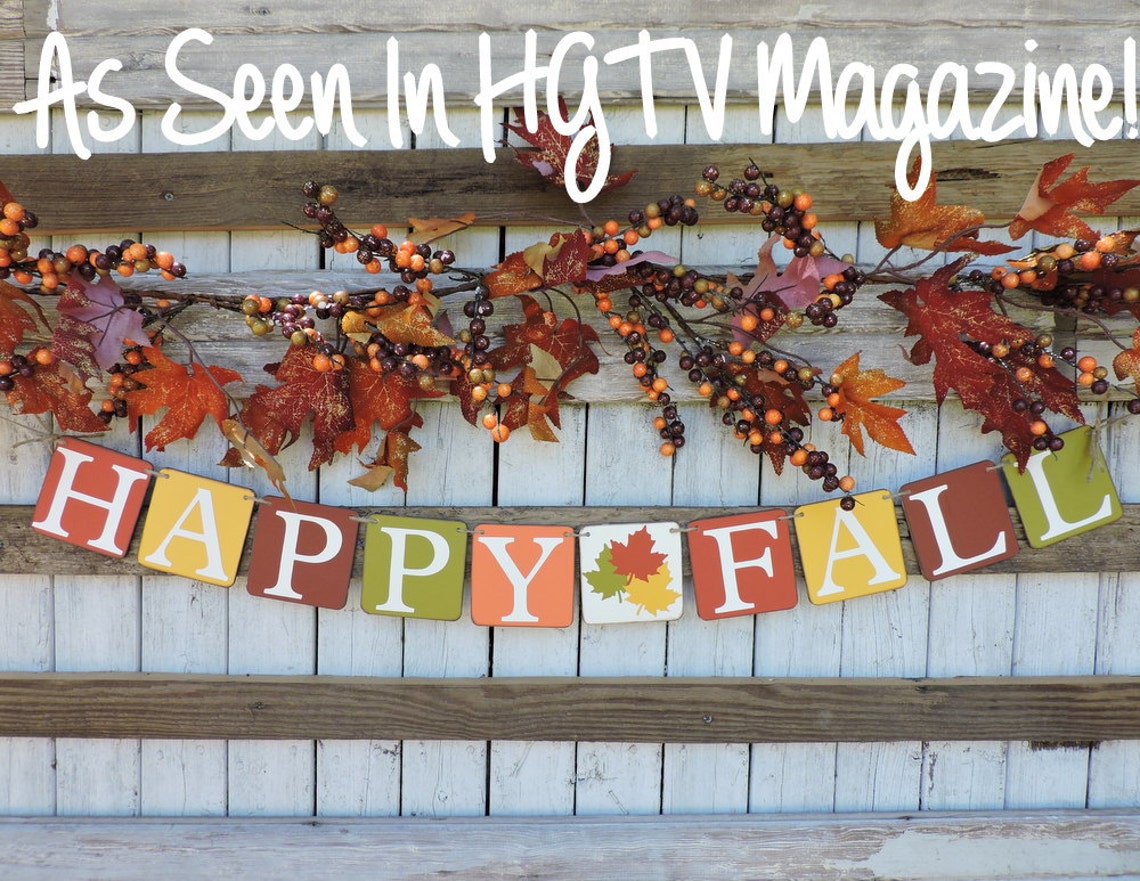 Happy Fall Home Decor Banner as Seen in HGTV Magazine Happy - Etsy