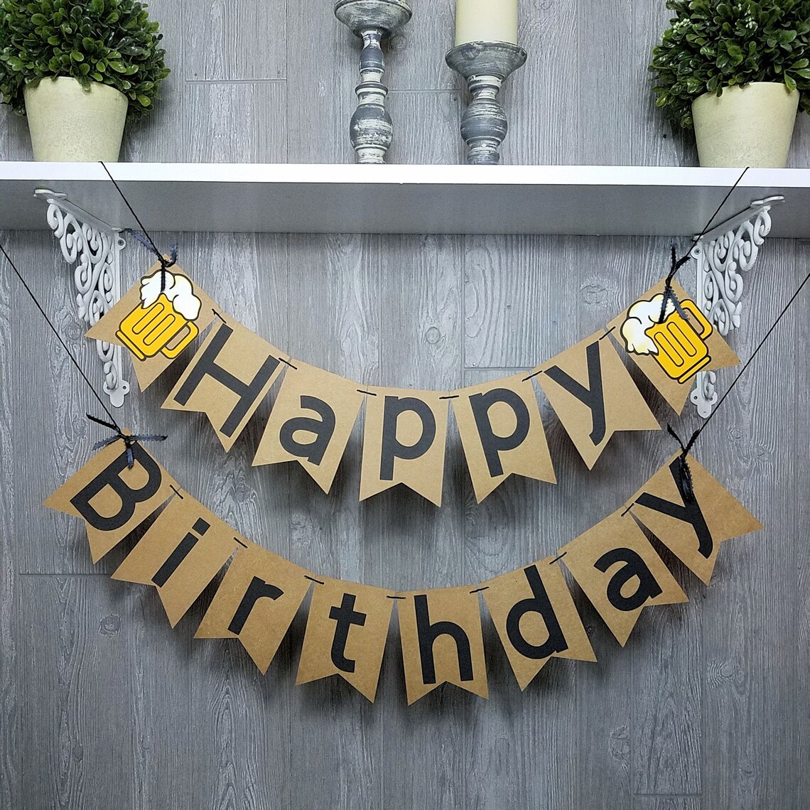Happy Birthday Beer Banner Beer Banner Keg Party Decor 30th - Etsy