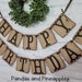 Burlap Happy Birthday Banner Rustic Party Decor First - Etsy