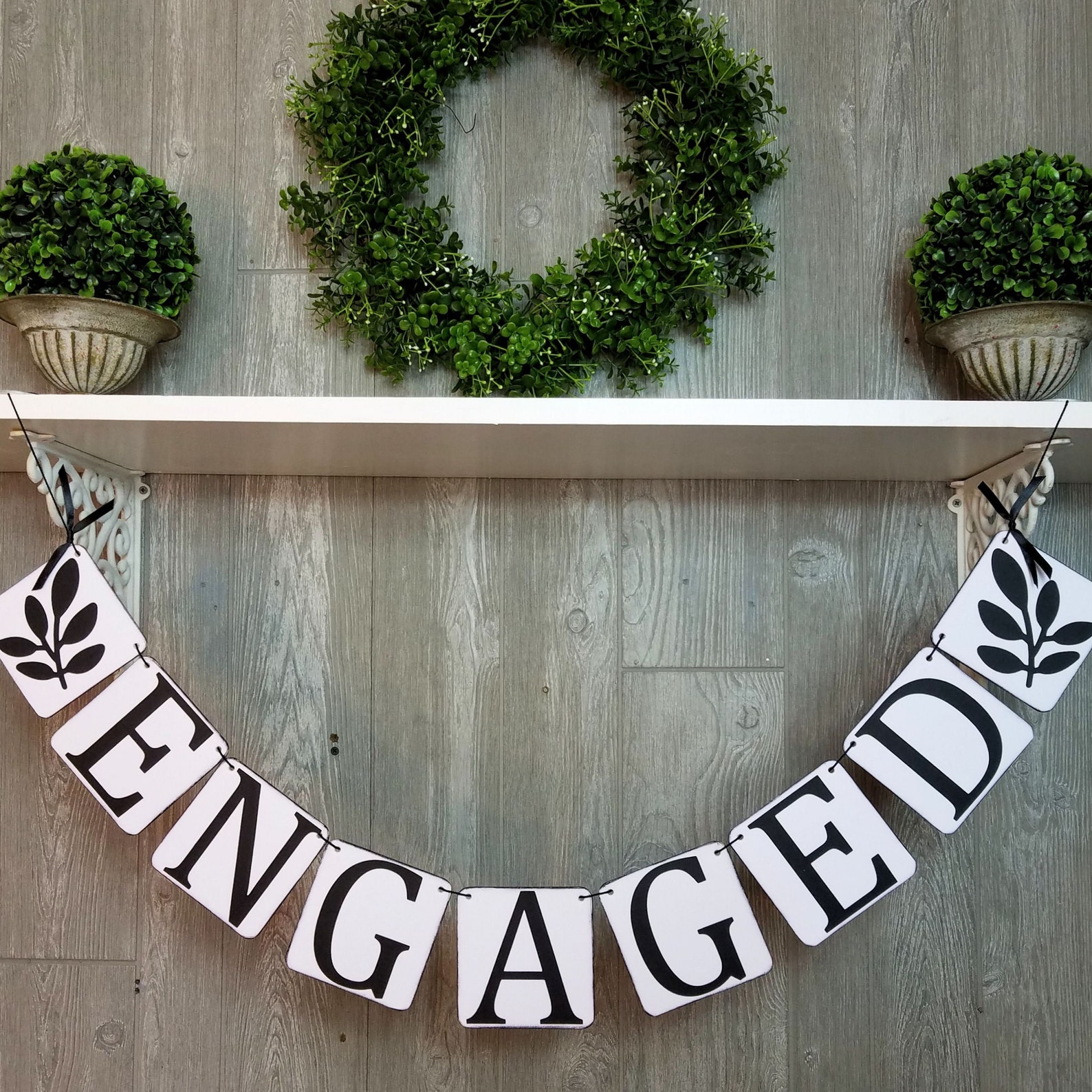 Engagement Banner, Engaged Garland, Photo Prop, Engagement Party Decor ...