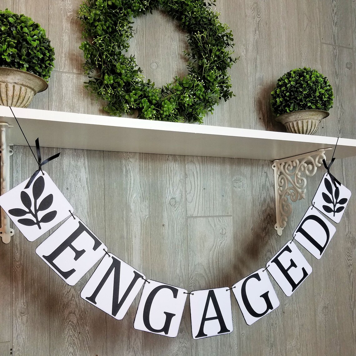 Engagement Banner Engaged Garland Photo Prop Engagement - Etsy