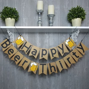 Happy Birthday Beer Banner, Beer Banner, Keg Party Decor, 30th Birthday ...