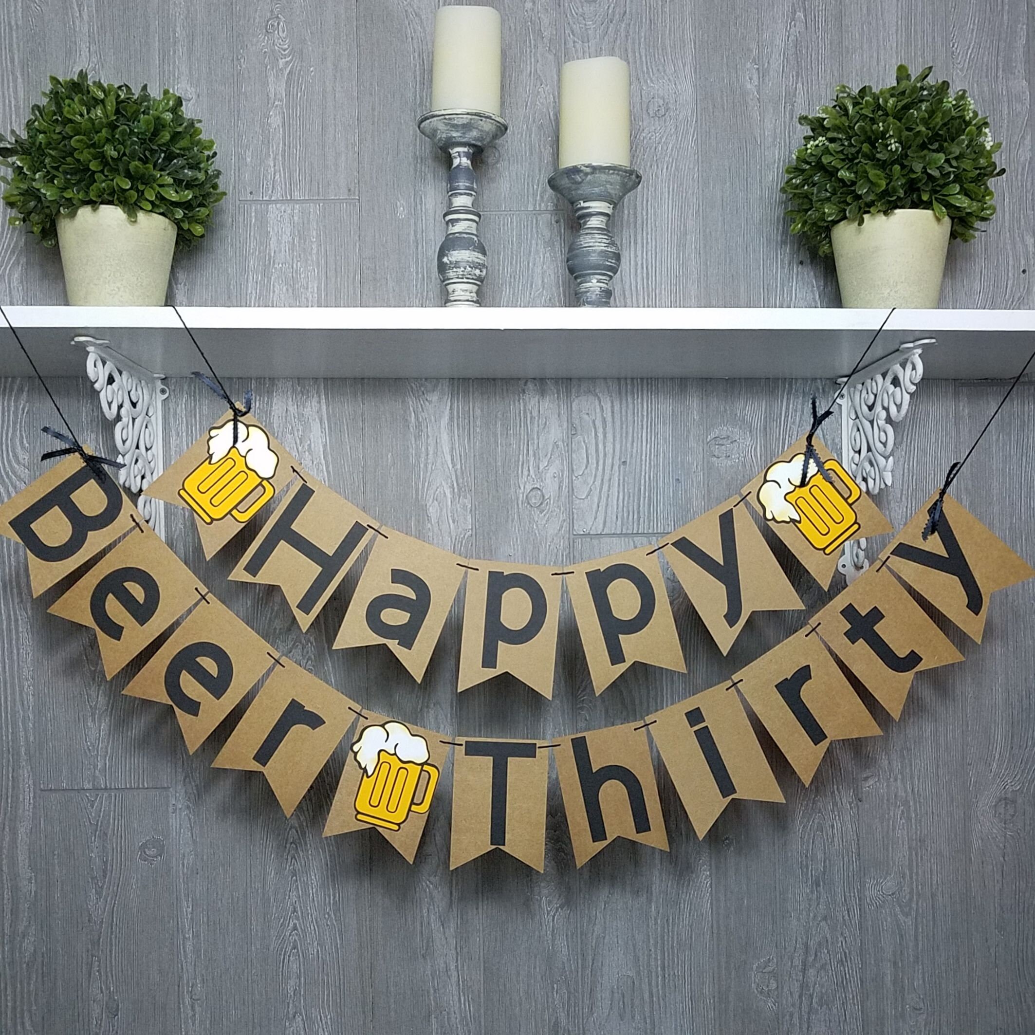 Happy Birthday Beer Banner Beer Banner Keg Party Decor 30th | Etsy