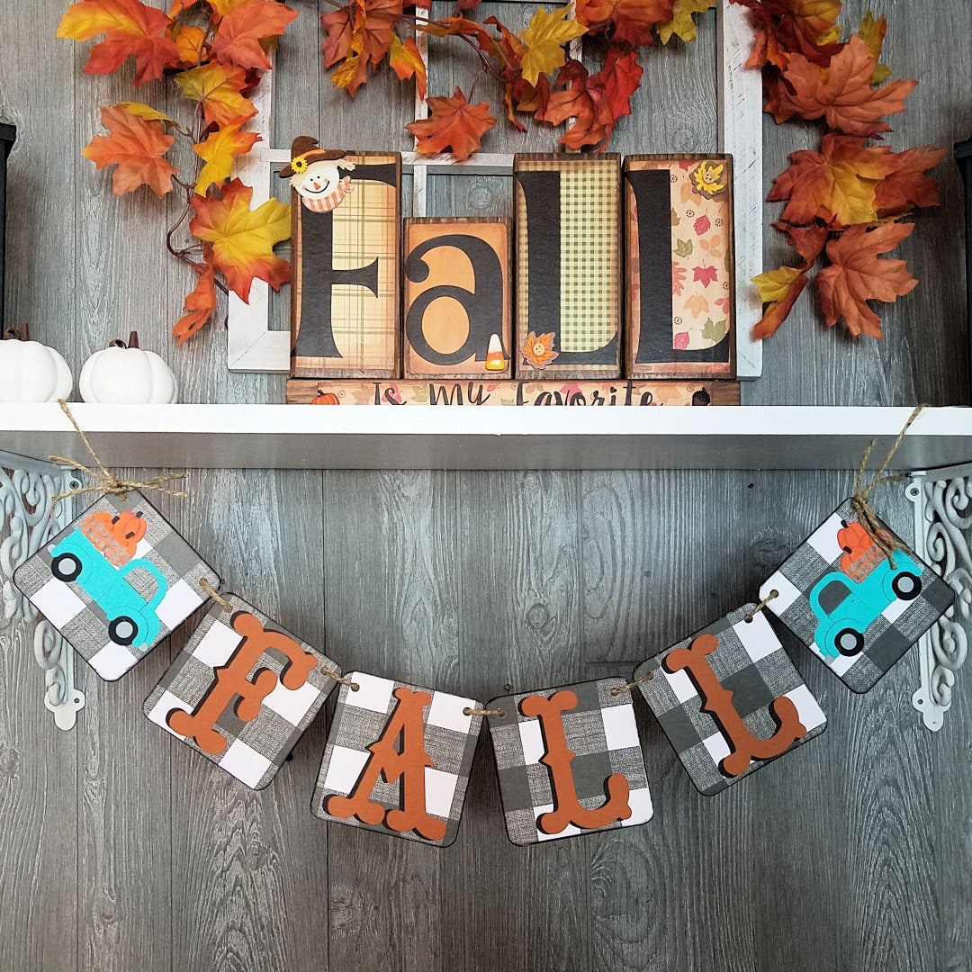 Fall Banner, Fall Door Decor, Farmhouse Fall Banner, Truck With ...