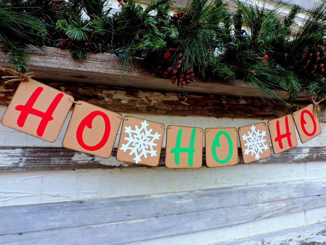 Ho Ho Ho Banner Christmas Photo Prop Snowflake Banner - Etsy