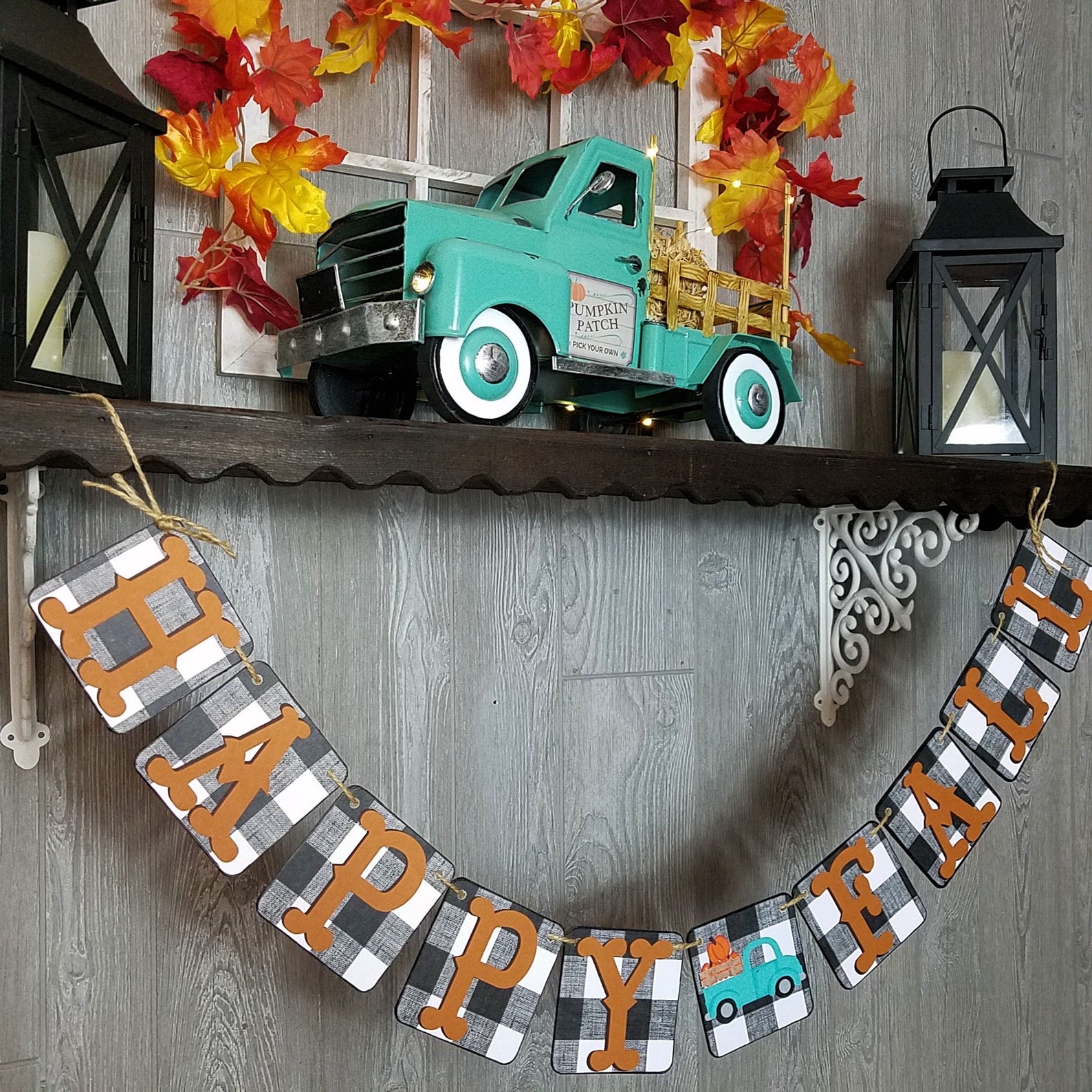 Fall Banner Fall Door Decor Farmhouse Fall Banner Truck - Etsy